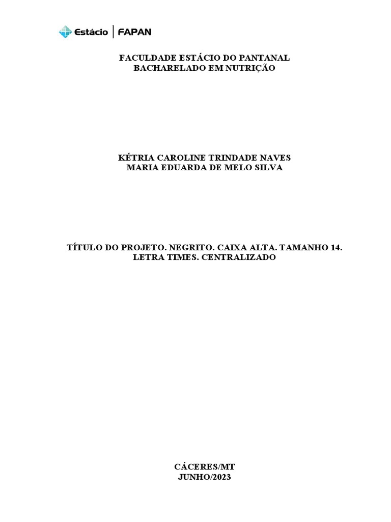 Modelo de Projeto | PDF