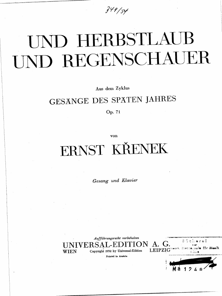 Krenek - Op.71 cfp.12 | PDF
