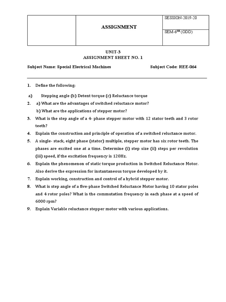 Assignment: SESSION-2019-20 SEM-6 (ODD) | PDF