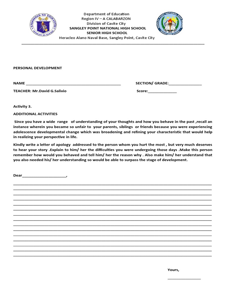 Perdev Activity 3 | PDF | Psychological Concepts | Cognitive Science