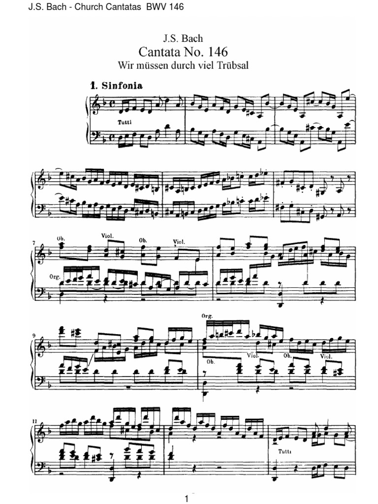 BWV146 V&P | Download Free PDF | Bach Cantata | Johann Sebastian Bach