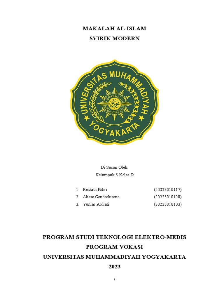 Makalah Kel 4 SYIRIK MODERN KELAS D | PDF