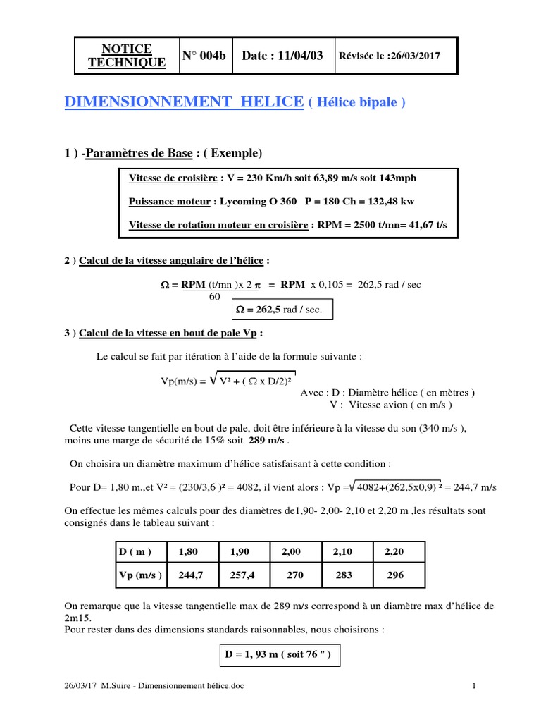 Dimensionnement d'Hélice pour Drone | PDF | Sciences et mathématiques