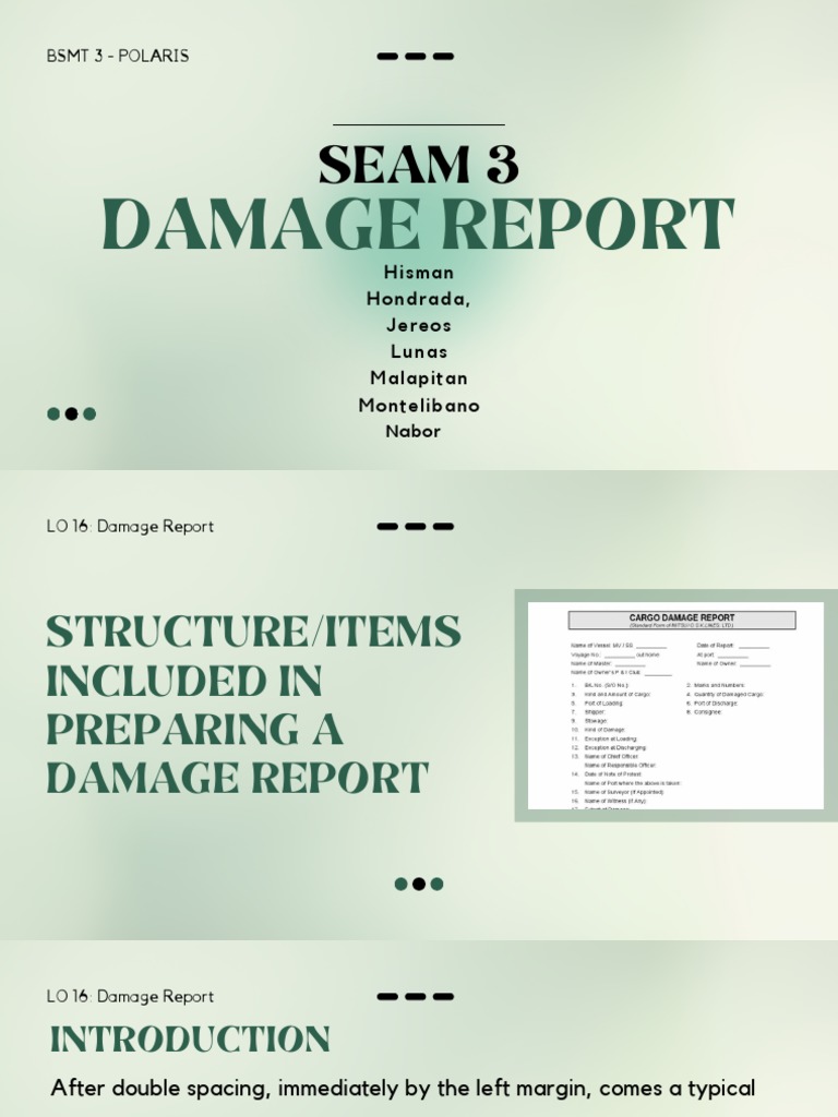 Seam 3: Damage Report | PDF | Deck (Ship) | Corrosion