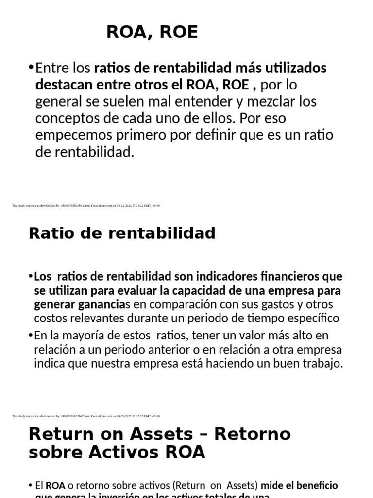 Roa Roe | PDF | Rentabilidad sobre recursos propios | Business