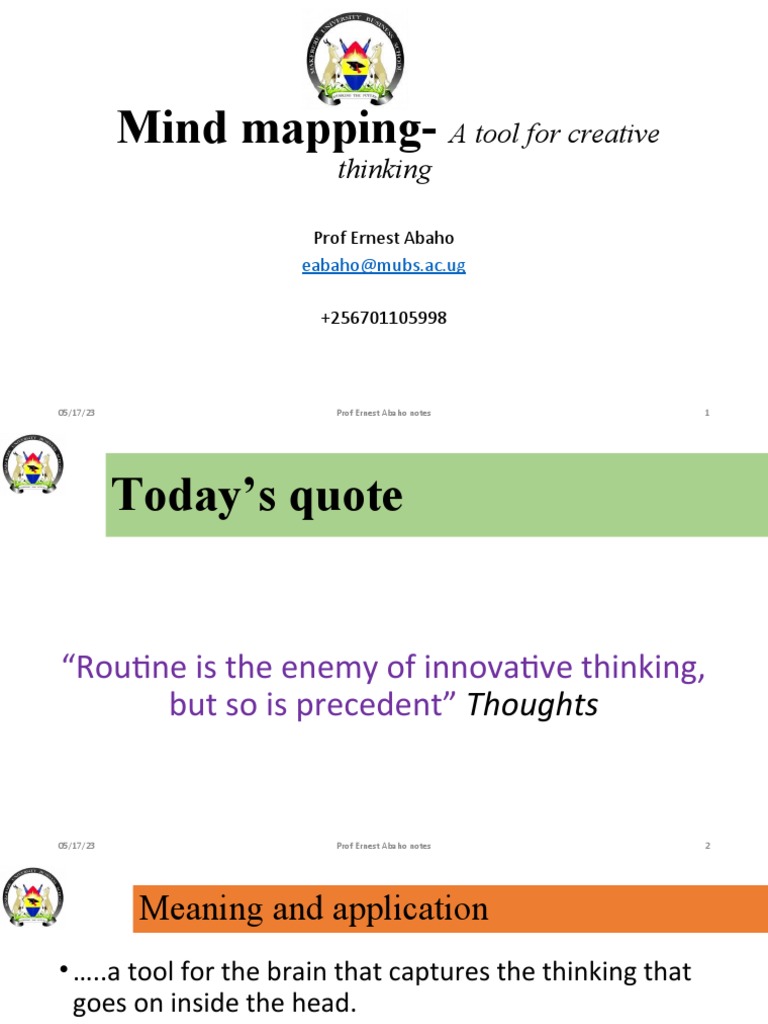 Mind Mapping - A Tool For Creative Thinking | PDF