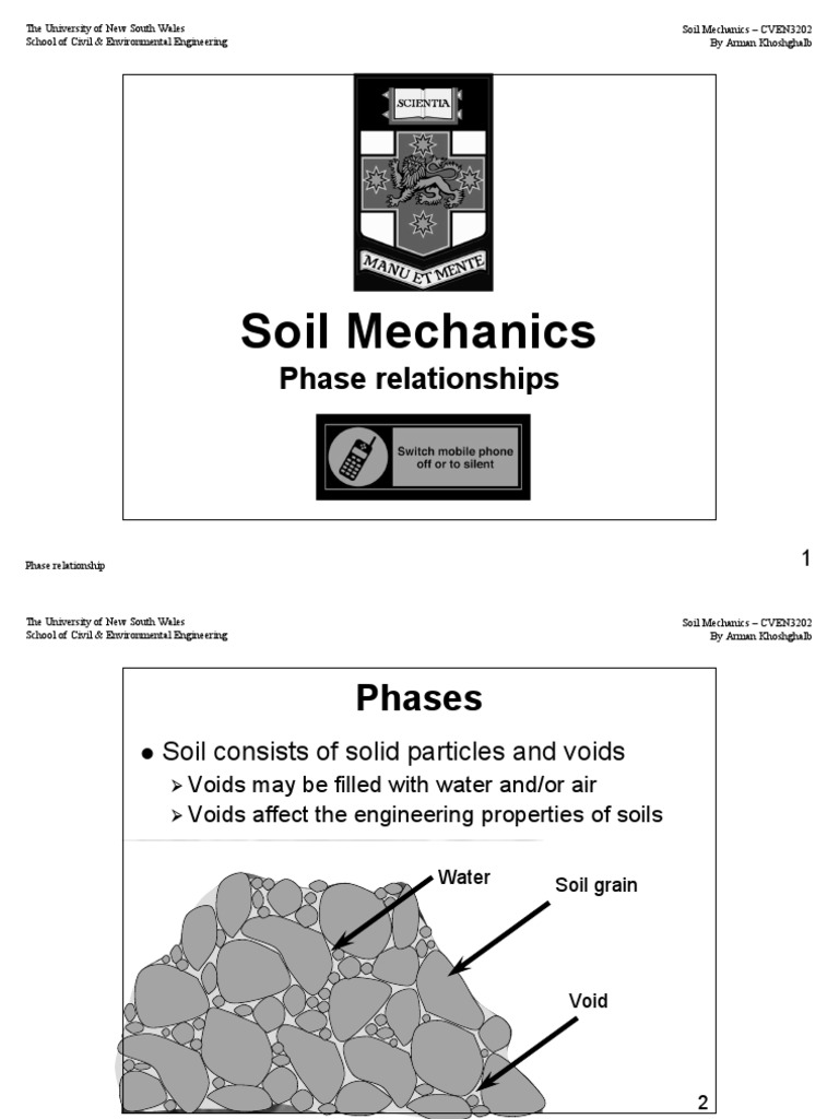 Soil Phase Relationships in Mechanics | PDF