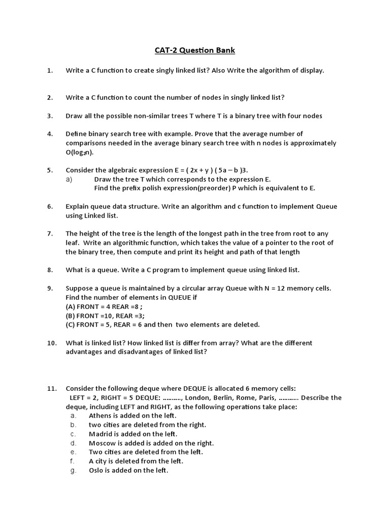 CAT2 Q Bank | PDF
