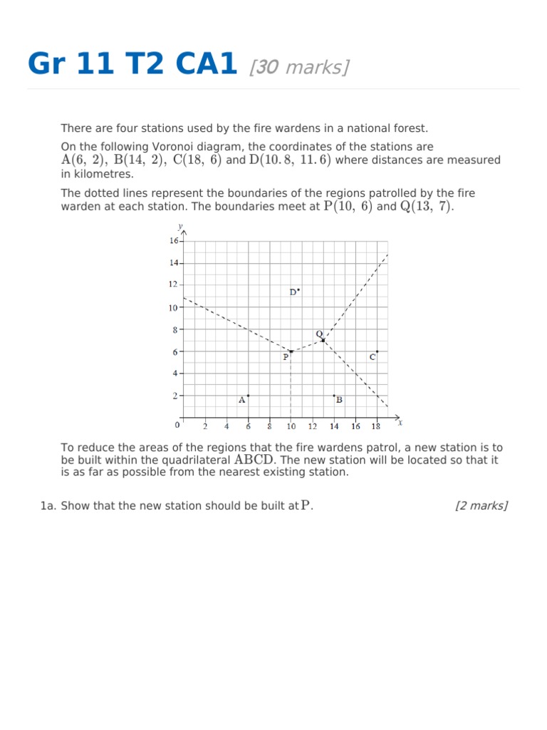GR 11 T2 CA1: Marks) (30 | PDF