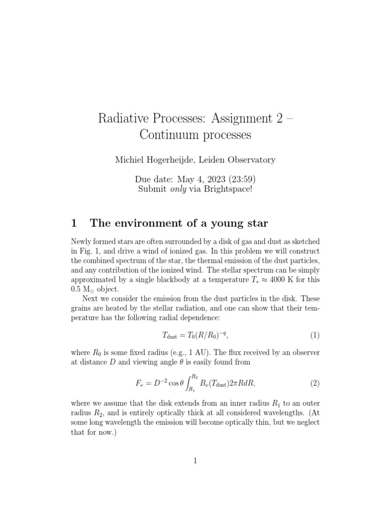 Radiative Processes: Continuum processes and radio galaxies | PDF ...