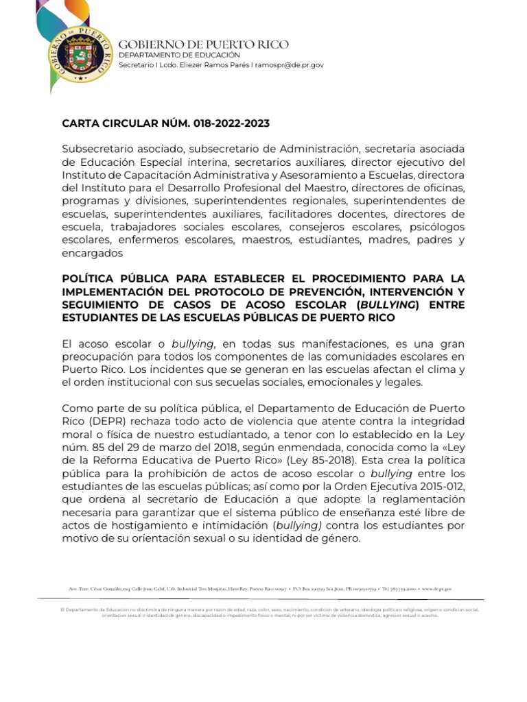 Carta Circular Num. 18-2022-2023-Firmado | PDF