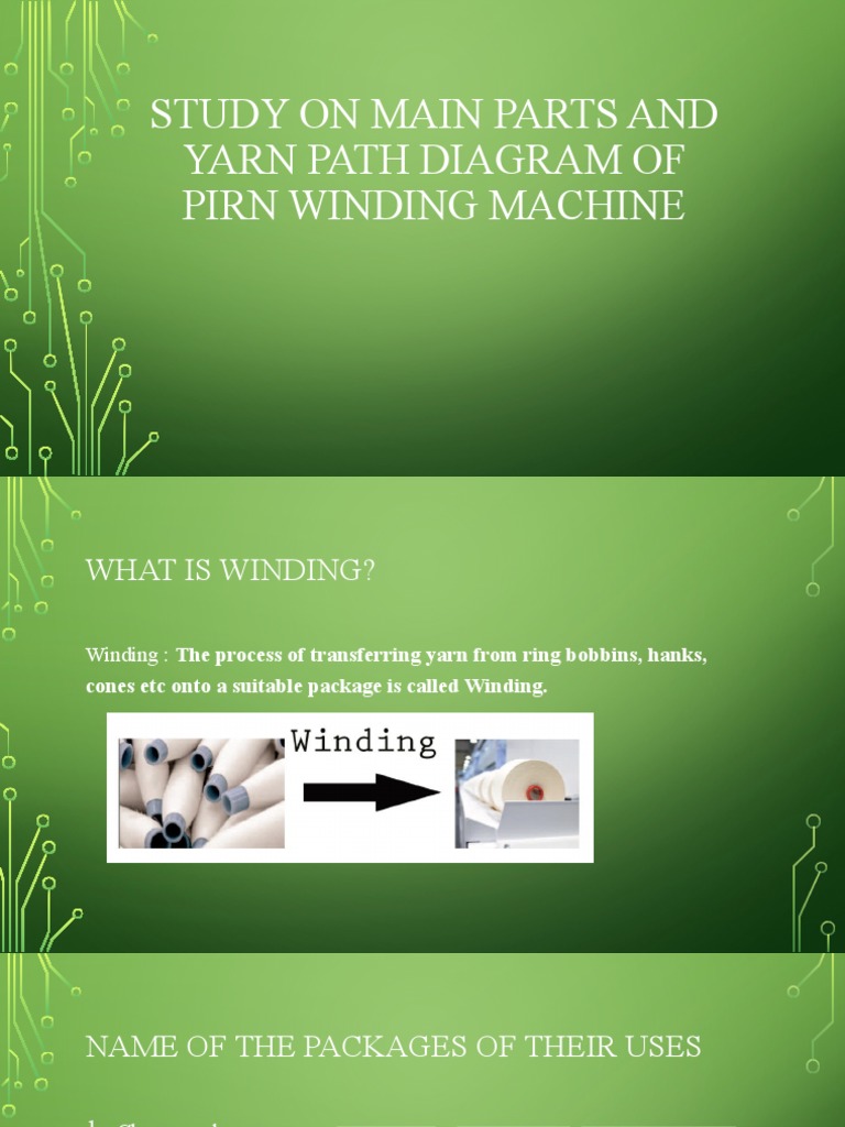 2.pirn Winding Machine (Main Parts & Yarn Path Diagram) | PDF