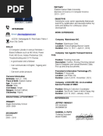 Sample Resume For OJT Student Information Technology | PDF | Career & Growth