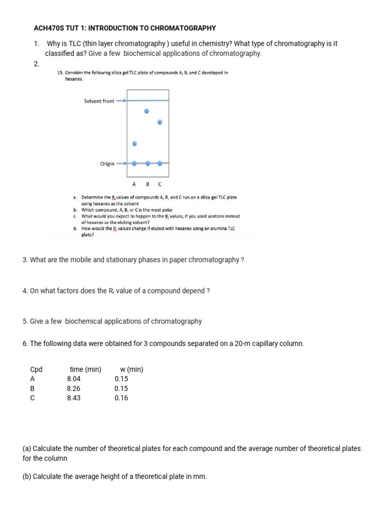 TUT 1 Introduction To Chromatography | PDF