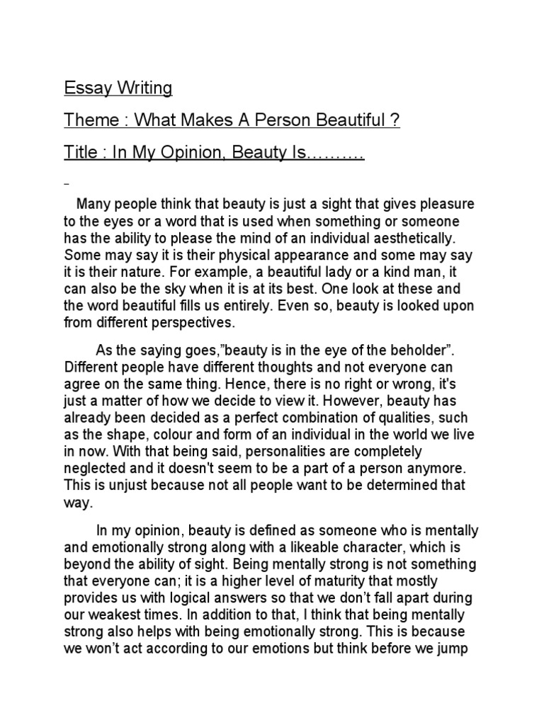 Essay | PDF | Beauty | Aesthetics