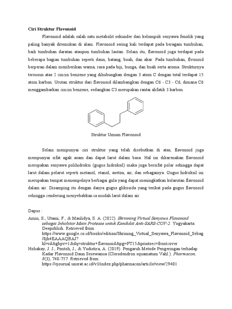 Ciri dan Struktur Kimia Flavonoid | PDF | Griya & Taman | Kesehatan ...