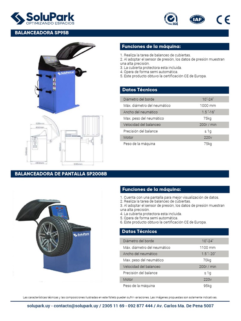 Ficha Tecnica Balanceadora - Compressed | PDF | Neumático