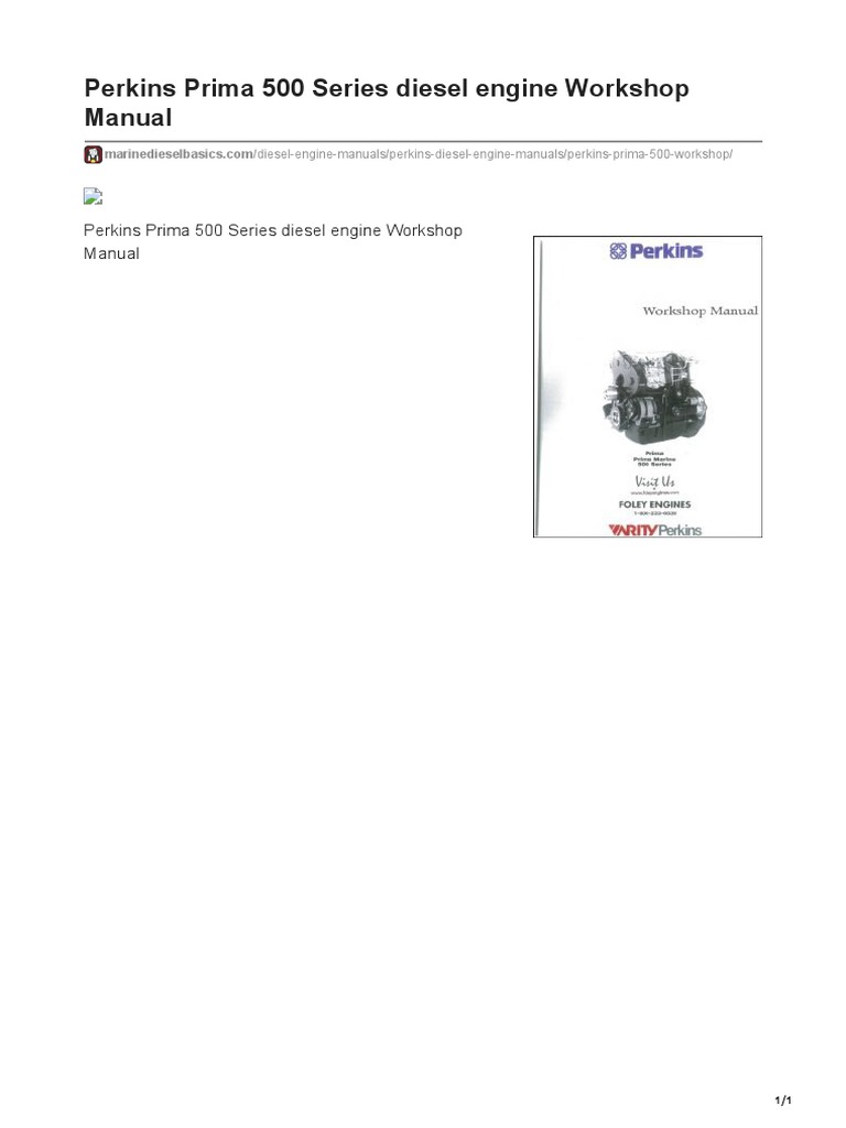 Perkins Prima 500 Series Diesel Engine Workshop Manual | PDF