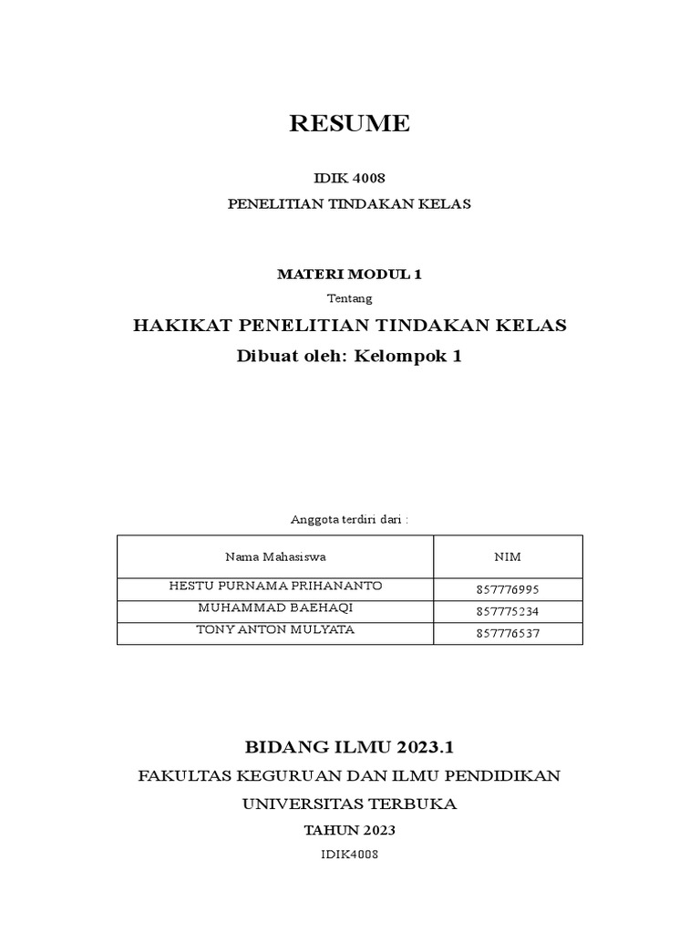 RESUME MODUL 1 | PDF