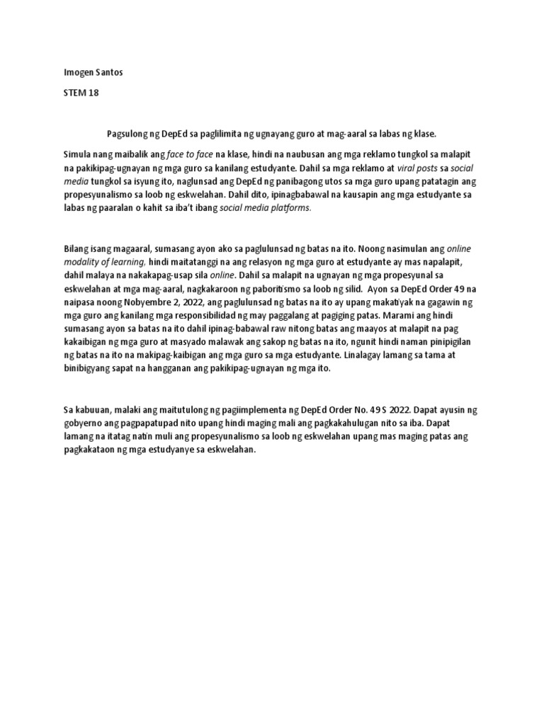 Posisyong Papel | PDF