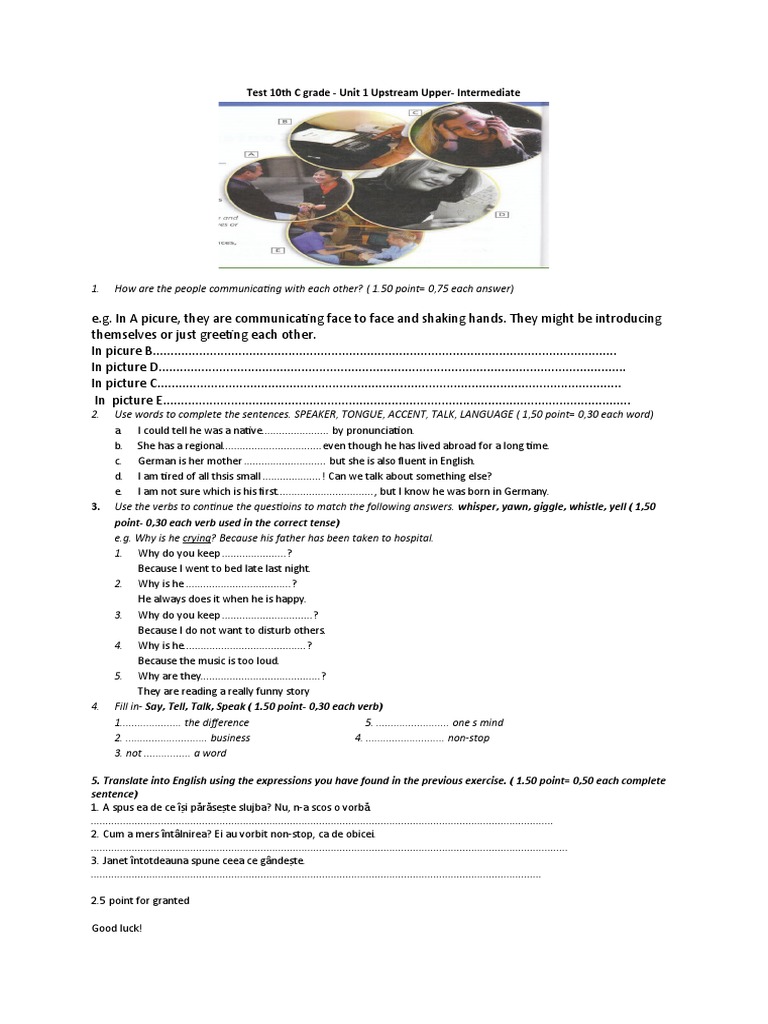10th Grade C Test: Communication Skills | PDF | English Language ...
