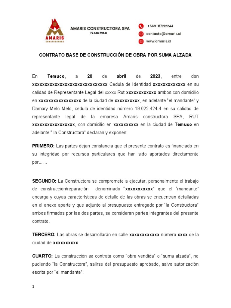 Contrato de Construccion | PDF