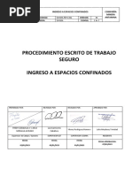 Procedimiento de Trabajo en ESPACIOS CONFINADO | PDF | Higiene ...
