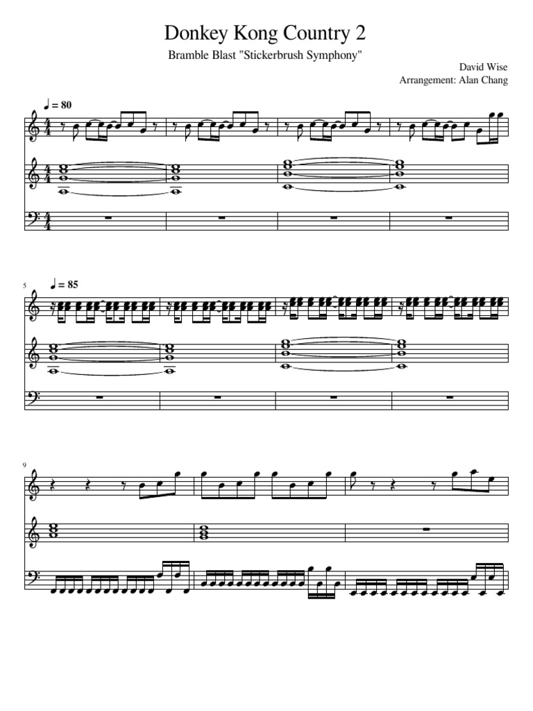 Donkey Kong Country 2 - Bramble Blast - Stickerbrush Symphony - (Piano ...