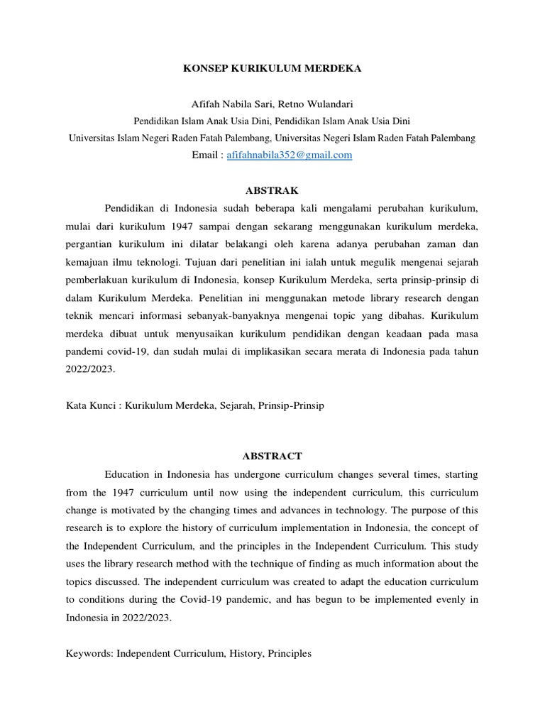Konsep Kurikulum Merdeka di Indonesia | PDF