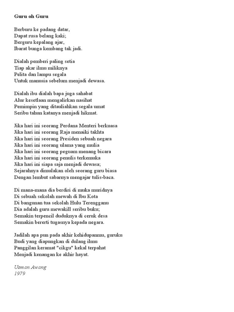 Sajak Hari Guru | PDF