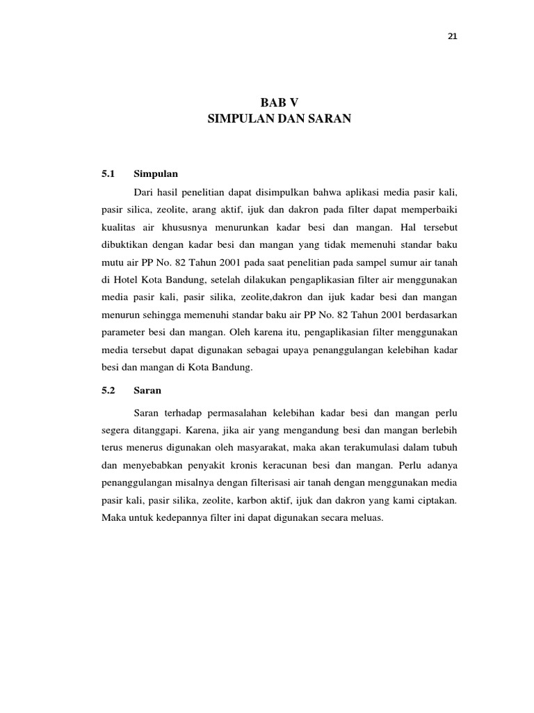 BAB V Kesimpulan Dan Saran Karya Ilmiah | PDF BAB V Kesimpulan Dan Saran Karya Ilmiah | PDF