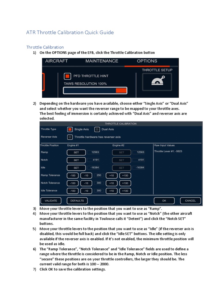 ATR - Throttle - Calibration - Quick - Guide v2023 - 04 - 24 | PDF | Throttle | Thrust