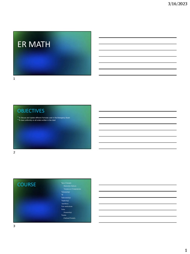 Er Math | PDF | Clinical Medicine | Medicine