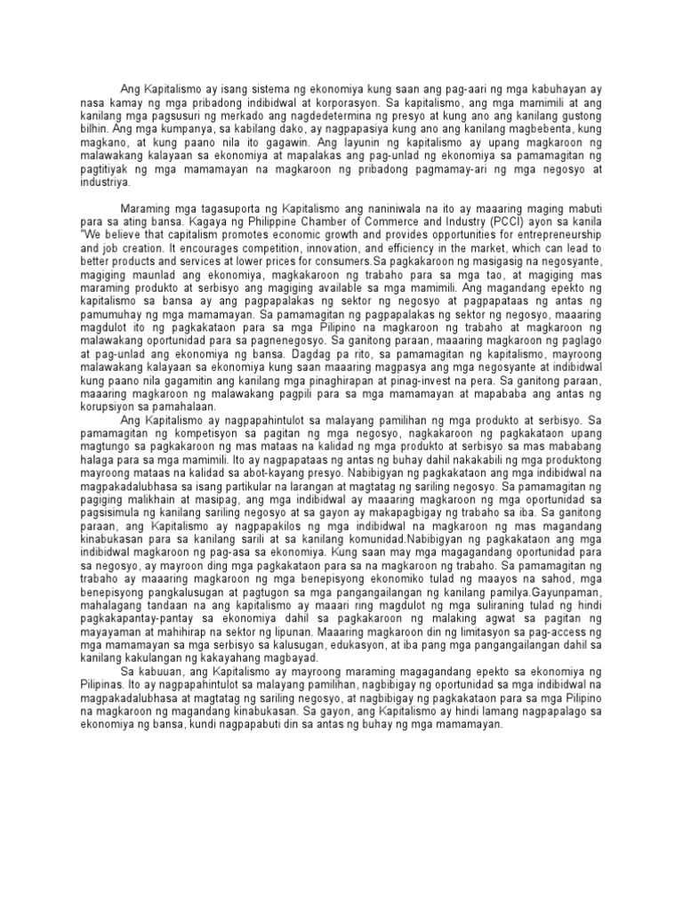 Ang Kapitalismo | PDF