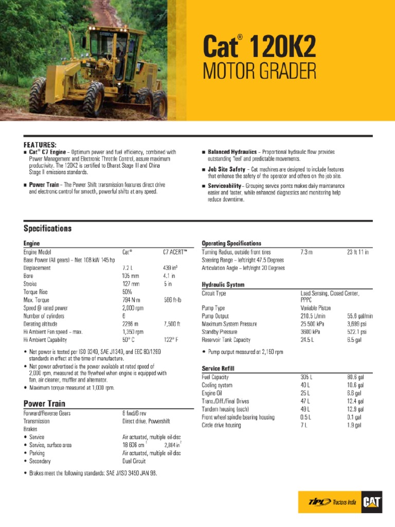 Cat Motor Graders 120k2 | PDF
