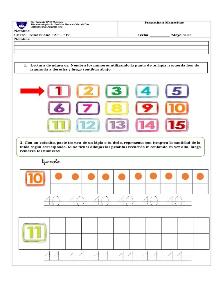 Asociar Numero y Cantidad Hasta El 15 | PDF