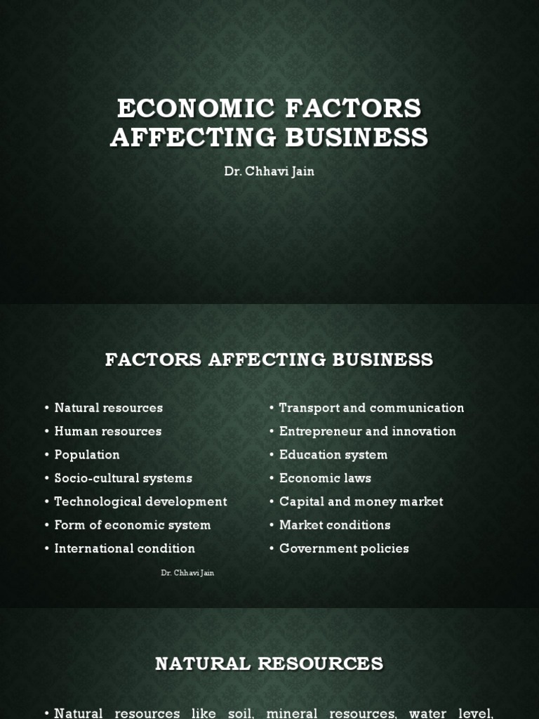 Economic Factors Affecting Business | PDF