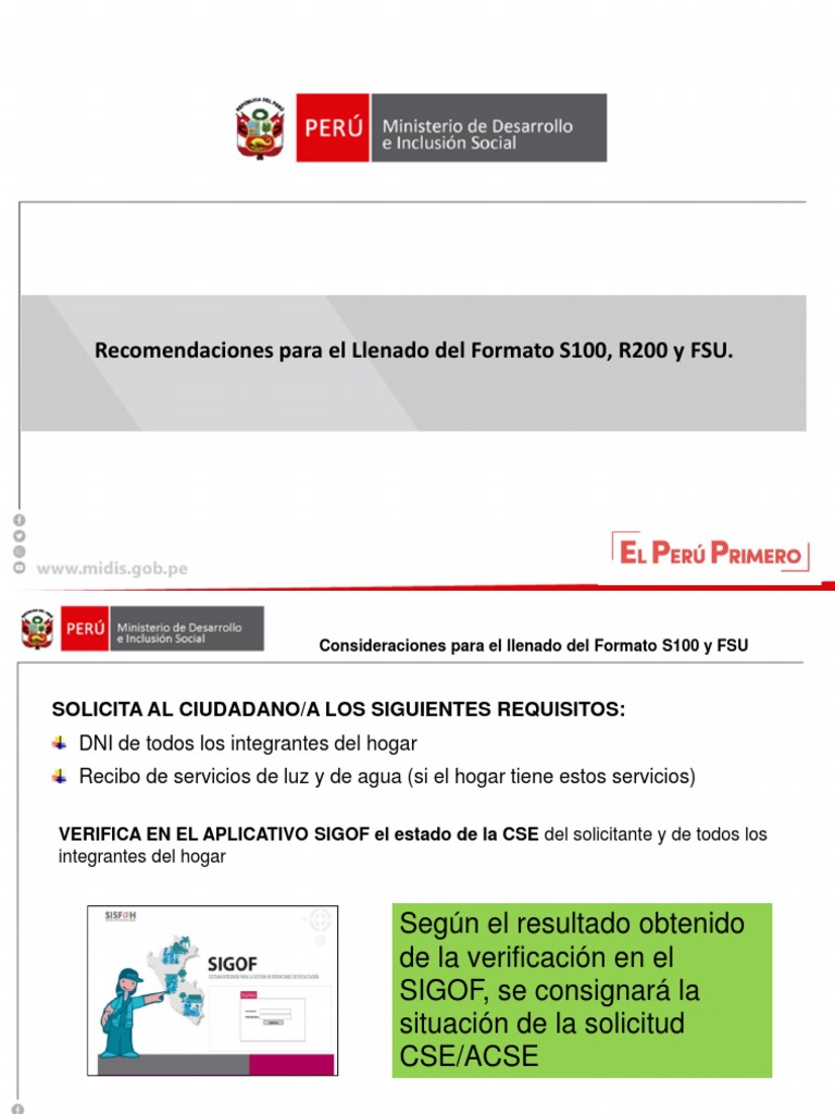 Guía para Formatos S100, R200 y FSU | PDF