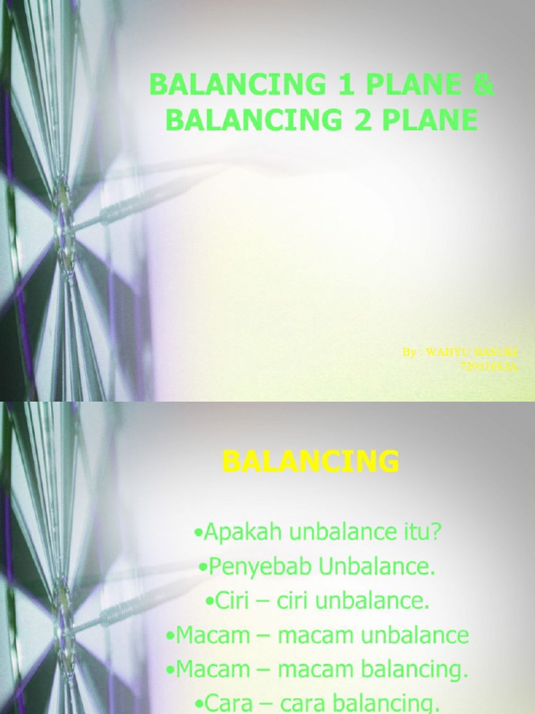 Single-Plane Balancing and Two-Plane Balancing | PDF