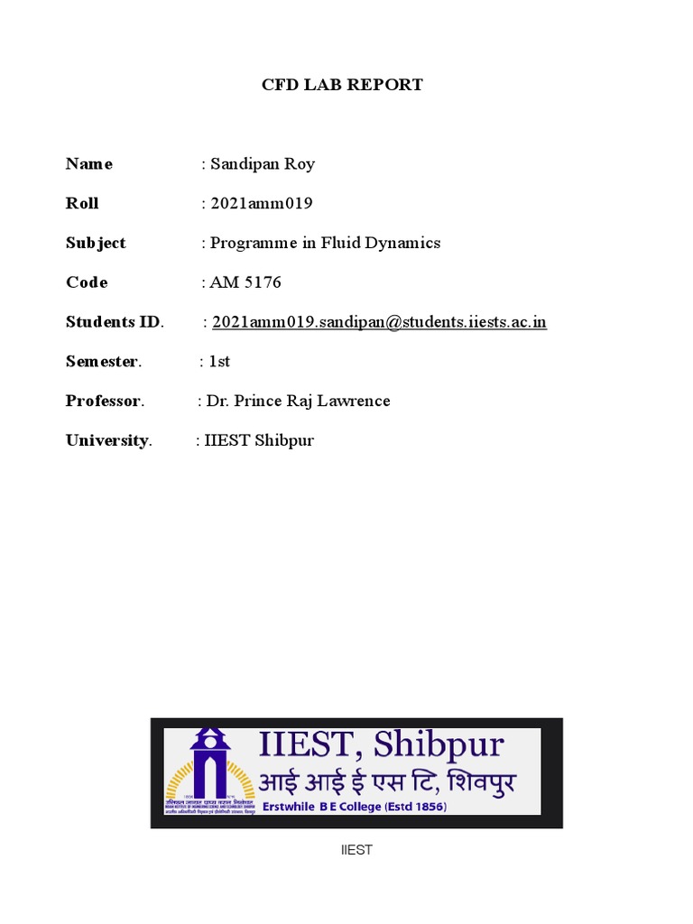 CFD Lab Report | PDF | Chemical Engineering | Physical Sciences