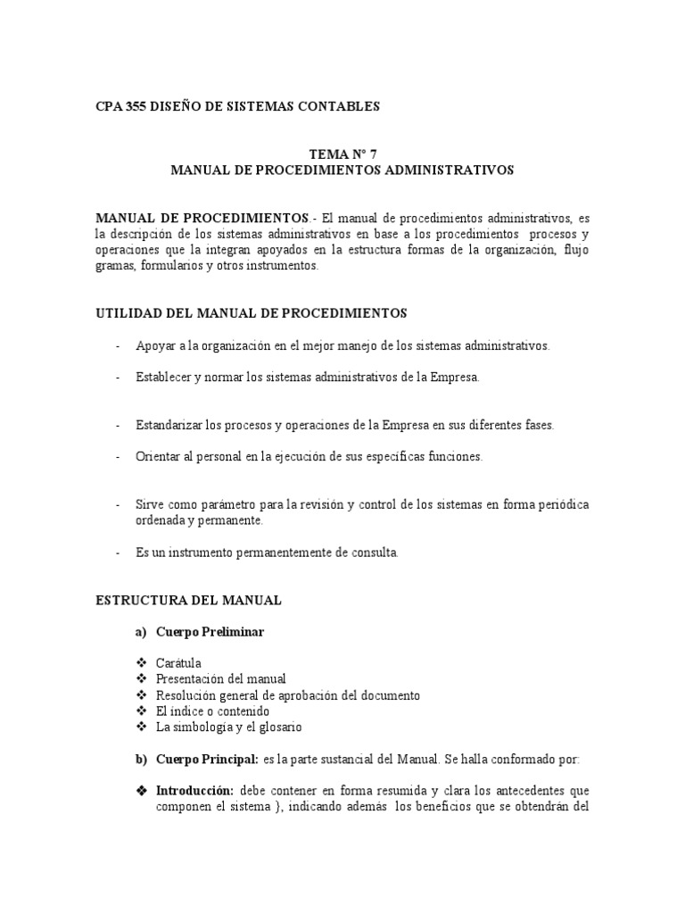 TEMA 7 Manual de Procedimientos | PDF | Informática