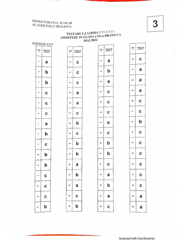 Bilingv 2022 Varianta 3 | PDF