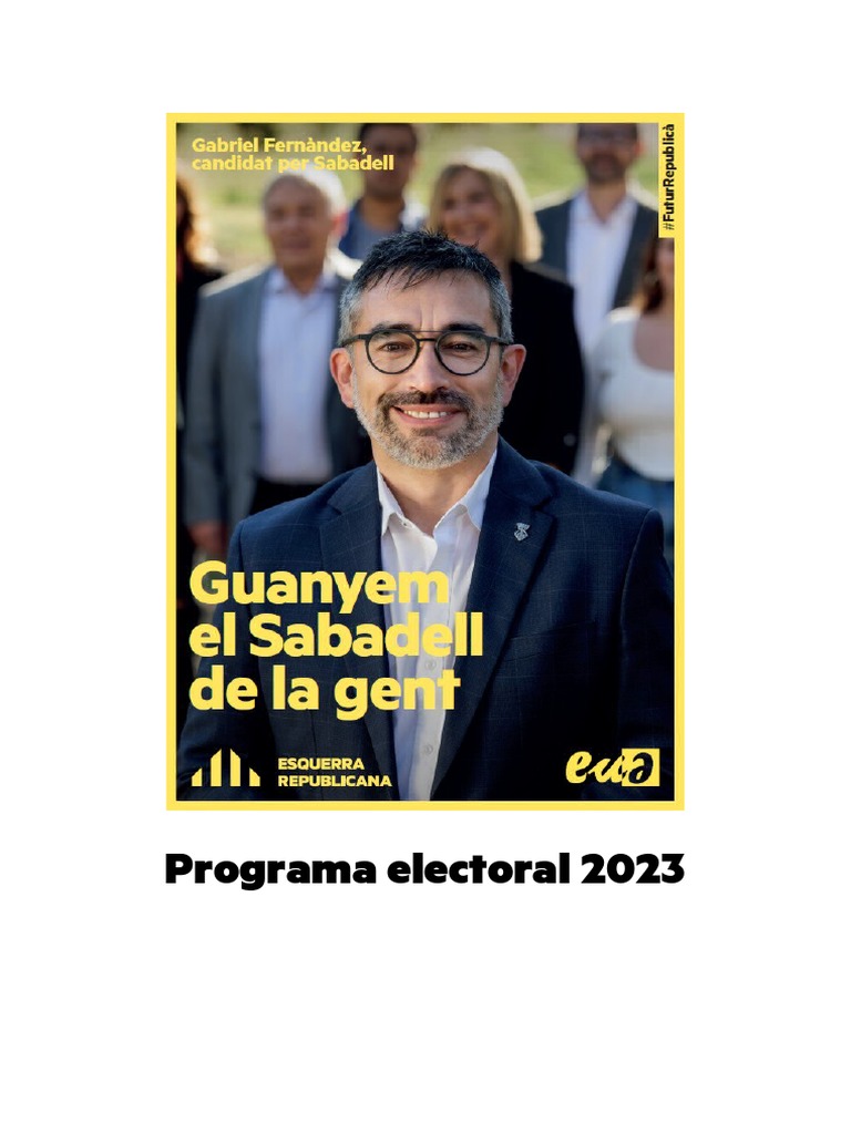 Programa Electoral d'ERC Sabadell - Eleccions Municipals 2023 | PDF