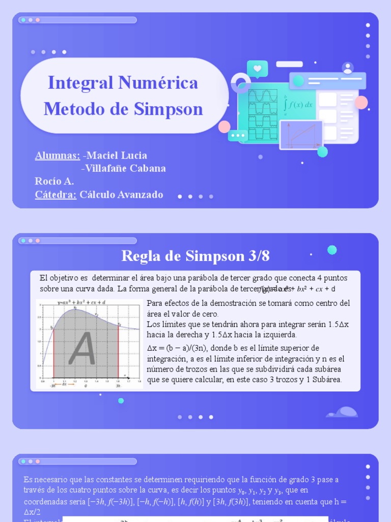 Regla de Simpson | PDF | Integral | Análisis numérico