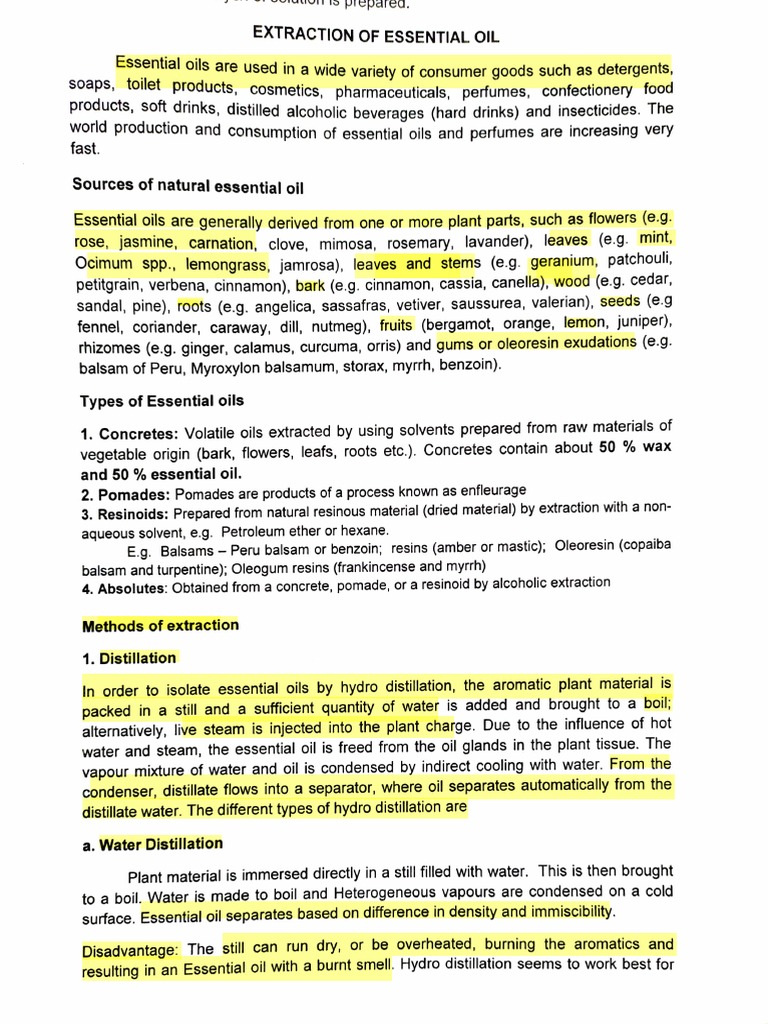 Extraction of Essential Oil | PDF | Essential Oil | Distillation