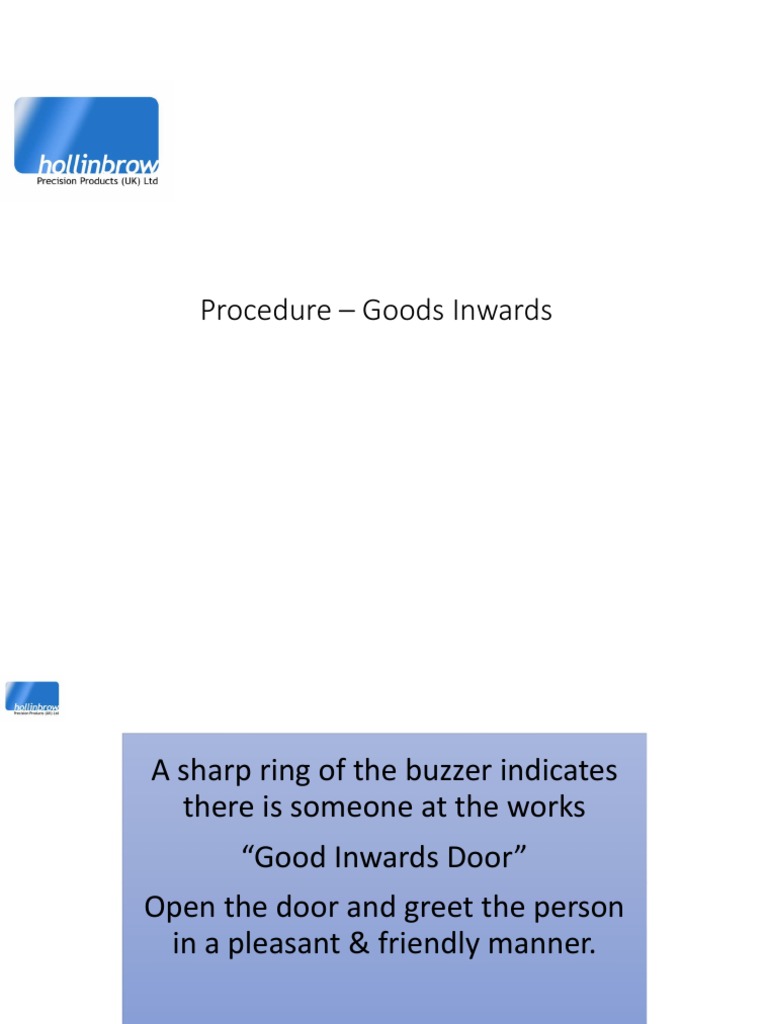 Goods Inwards Procedure Training | Download Free PDF | Courier | Supply ...