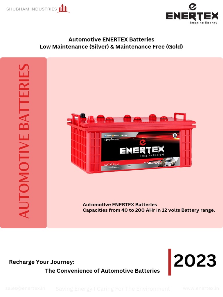 Enertex Automotive Battery Catalogue | PDF | Vehicles | Electric Power
