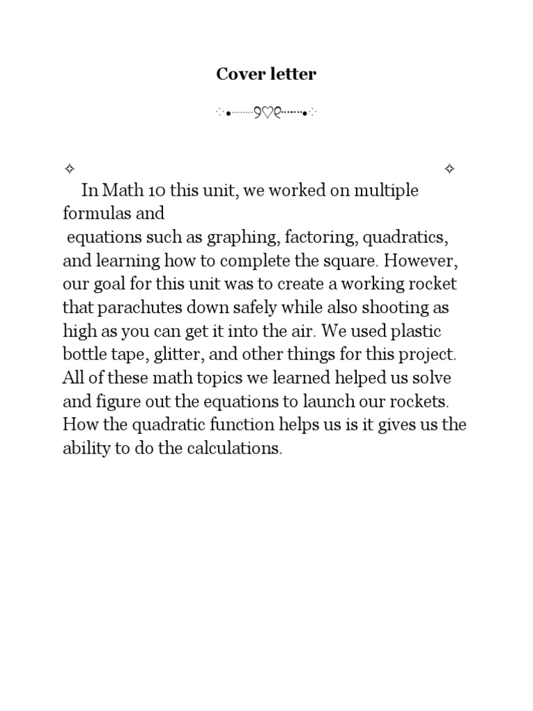 Rocket Project Reflection For Math Pdf Quadratic Equation Rocket