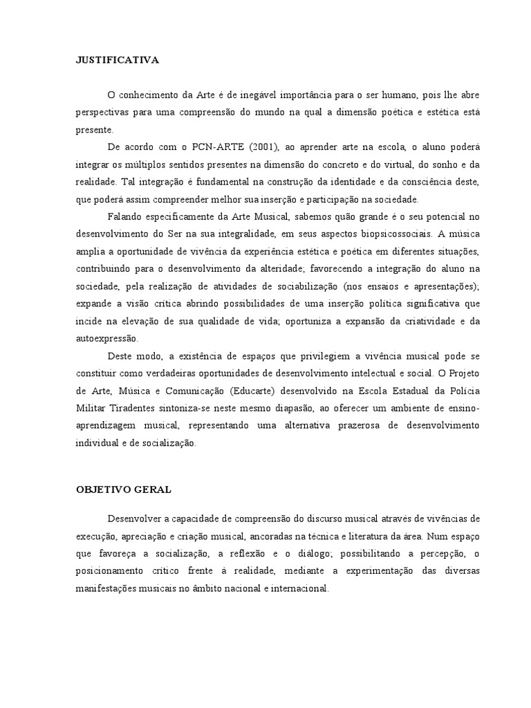 Projeto Educarte | PDF