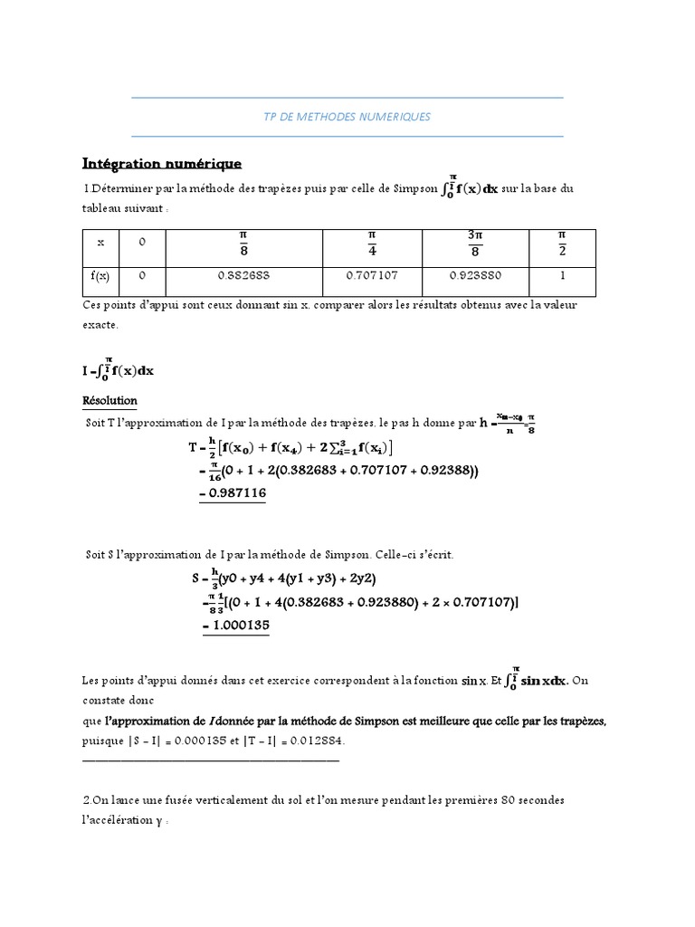 TP de Methodes Numeriques | PDF | Sciences numériques | Algorithmes